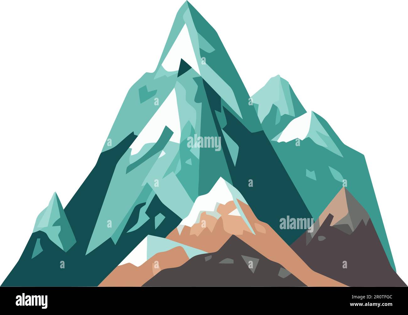 Snow capped mountain landscape in Stock Vector Images - Alamy