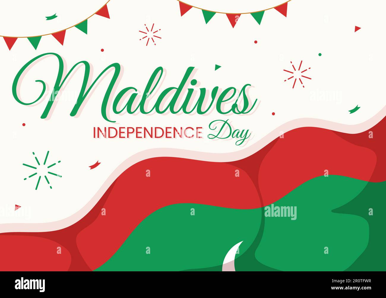 Happy Maldives Independence Day Vector Illustration on 26 July with ...