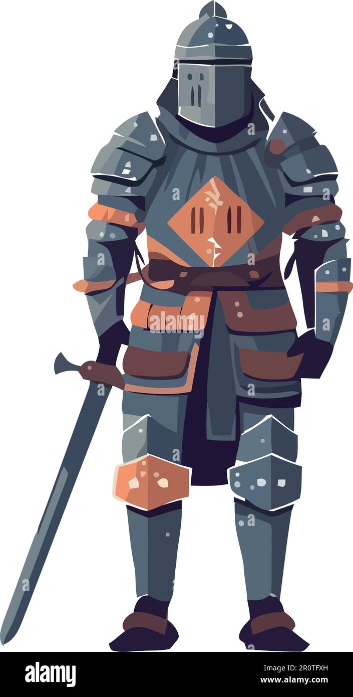 warrior in armor and wielding sword Stock Vector Image & Art - Alamy
