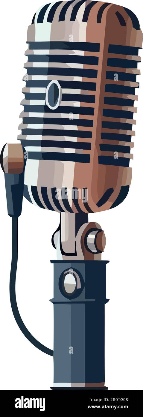 Metallic shiny microphone design Stock Vector Image & Art - Alamy