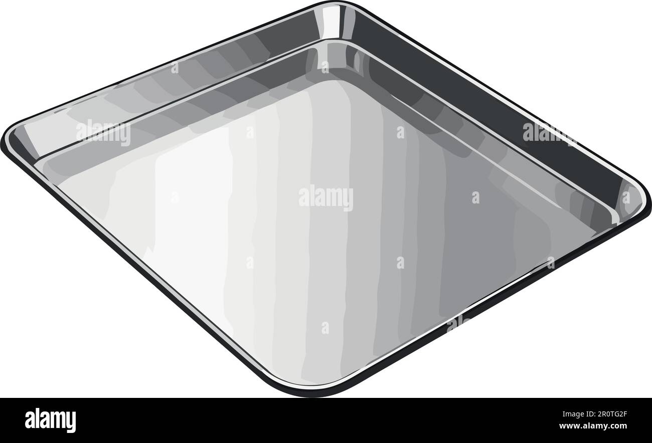 Shiny steel plate symbolizes a modern meal Stock Vector Image & Art - Alamy