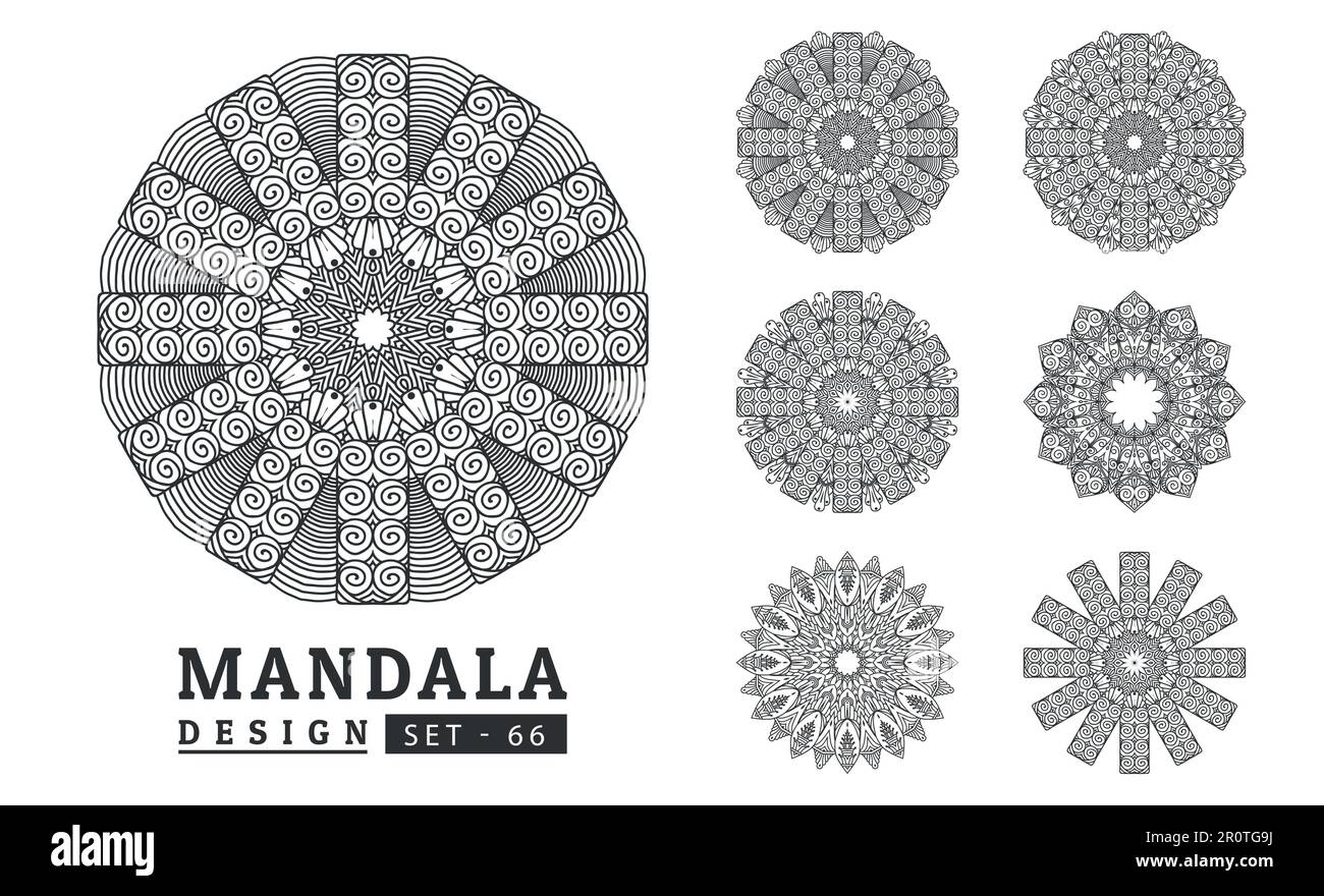 Mandala background design set vector illustration Stock Vector Image ...