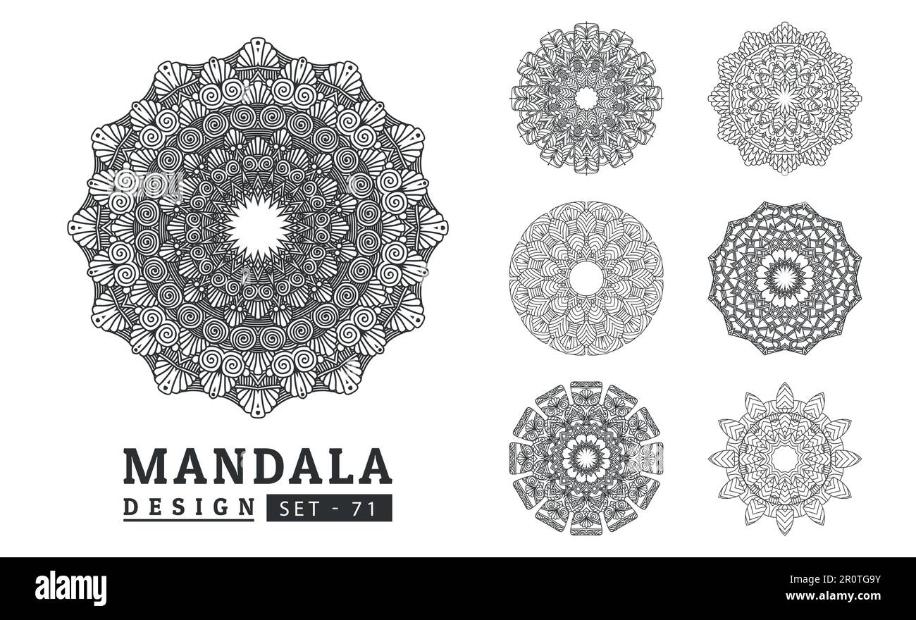 Mandala background design set vector illustration Stock Vector Image ...