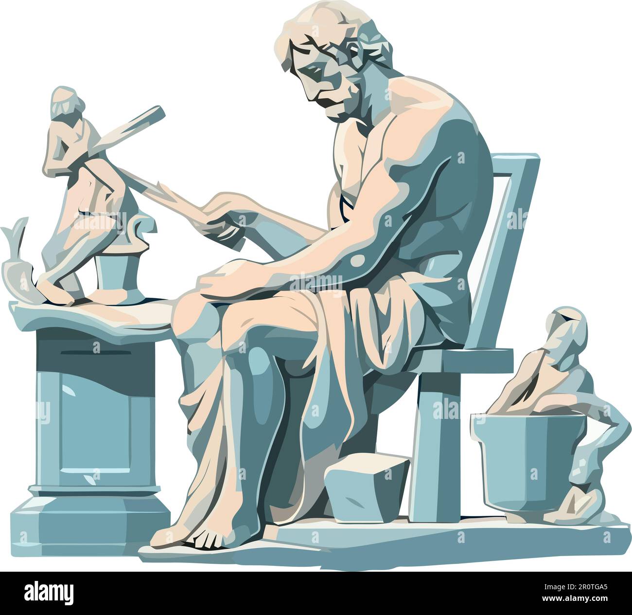 Classical Greek sculpture of a seated man Stock Vector Image & Art - Alamy