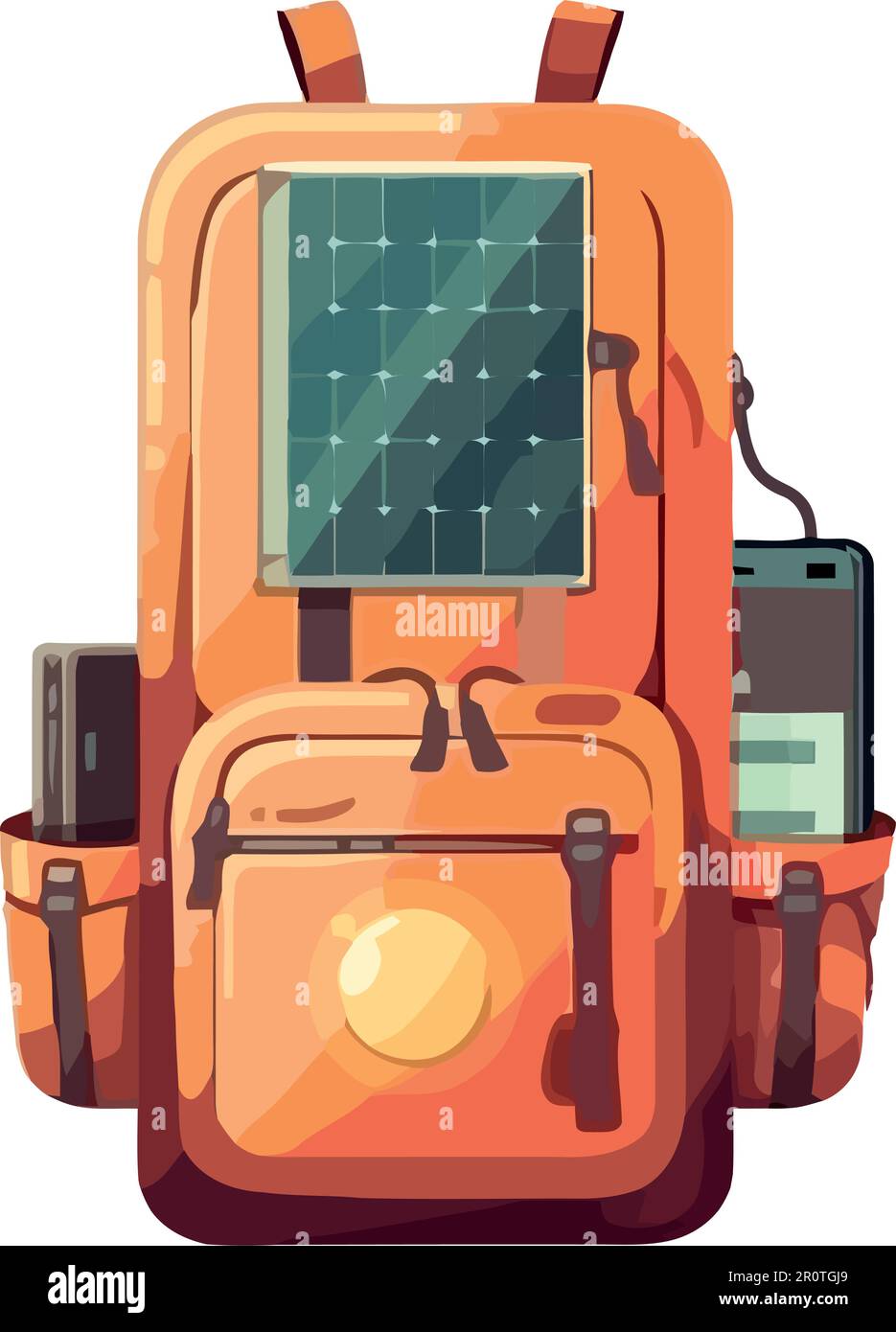 solar panel in a backpack Stock Vector Image & Art - Alamy
