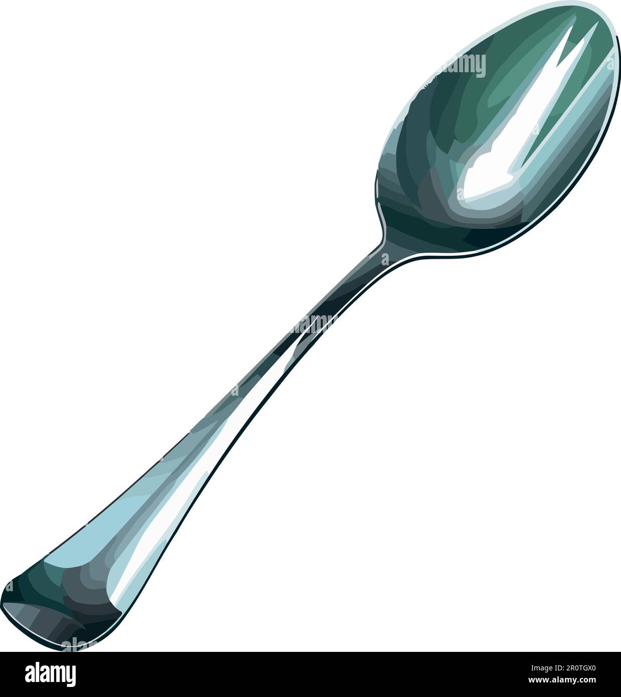 Shiny silver spoon reflects elegance in meal Stock Vector Image & Art ...