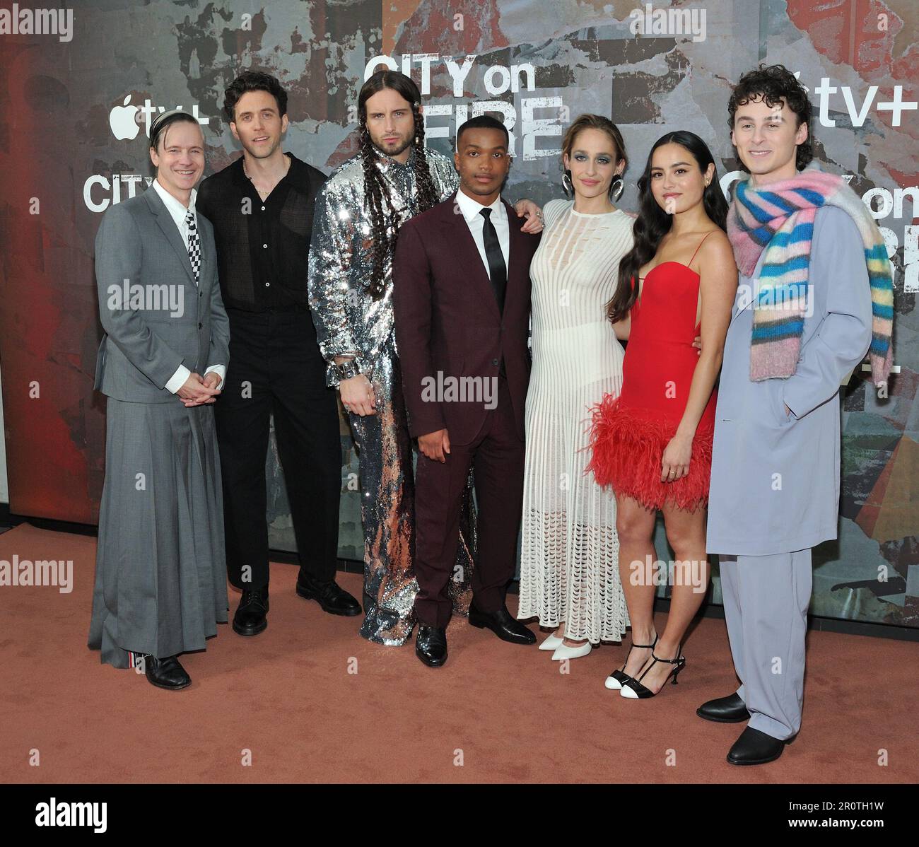 New York, USA. 09th May, 2023. The cast of City on Fire, L-R: John ...