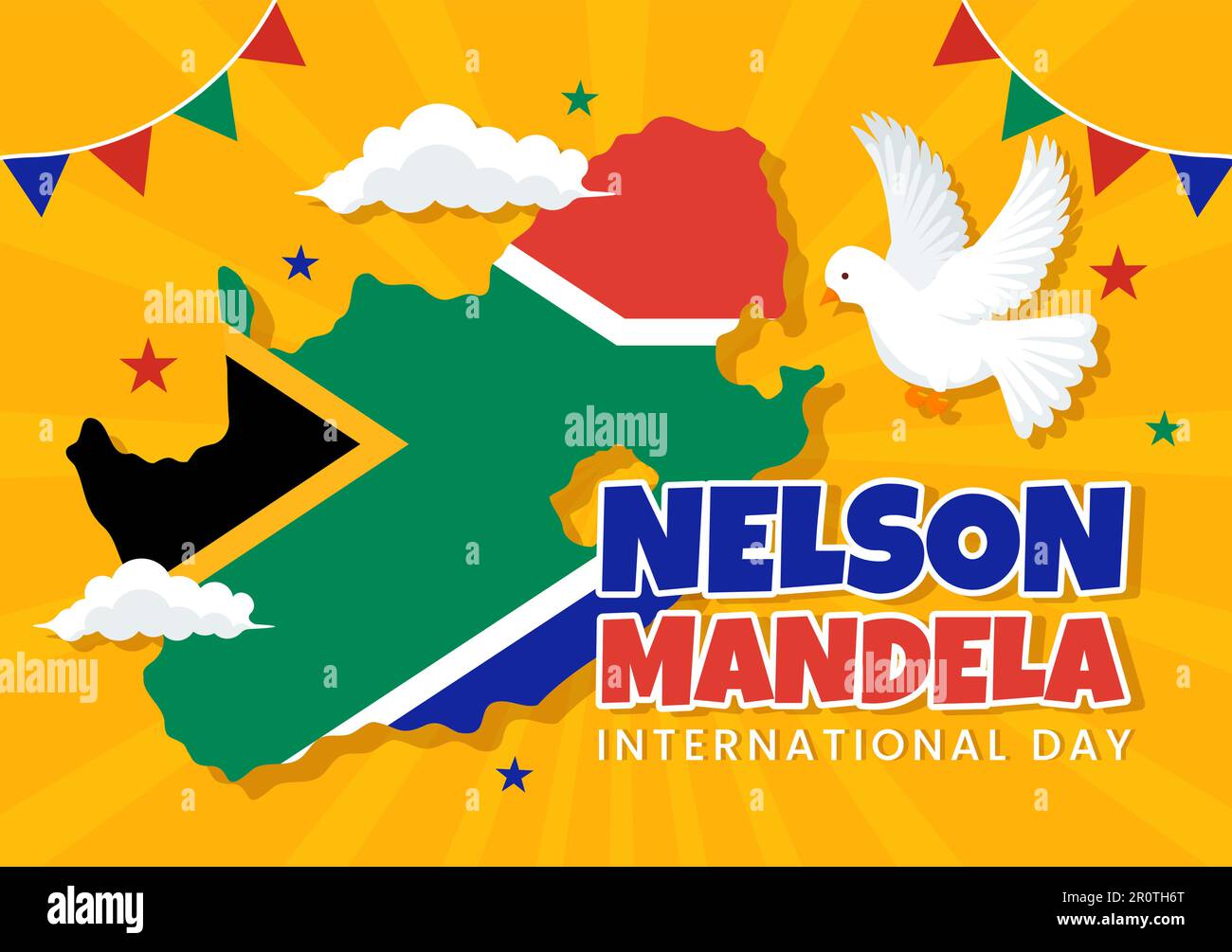 Happy Nelson Mandela International Day Vector Illustration on 18 July ...