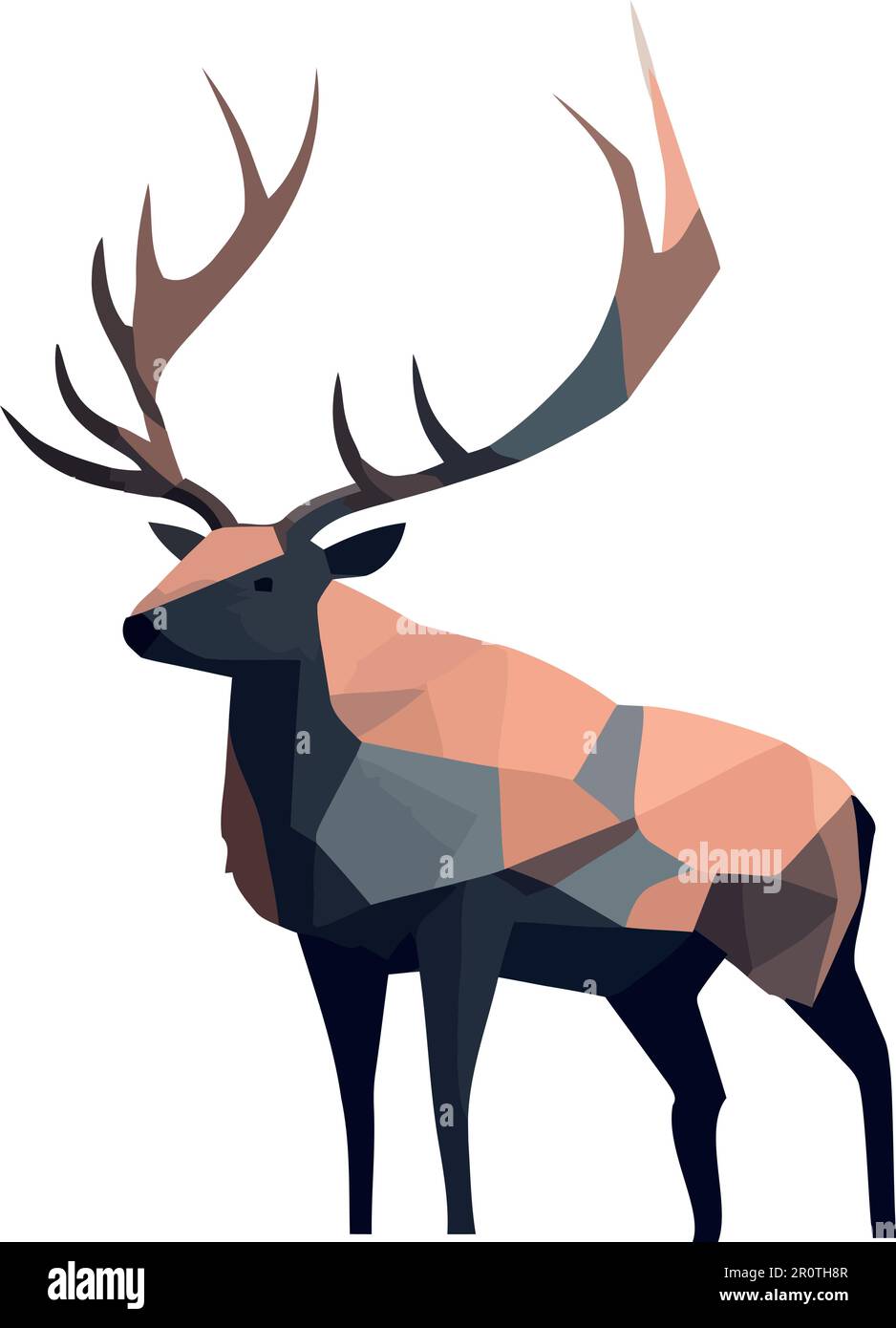 Stag in grass Stock Vector Images - Alamy