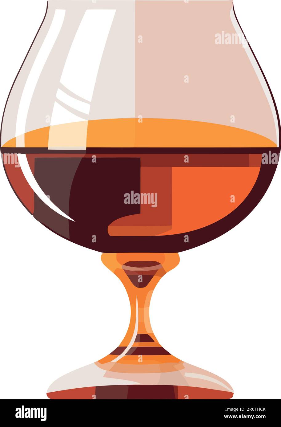 Luxury wineglass filled with golden whiskey liquid Stock Vector Image ...