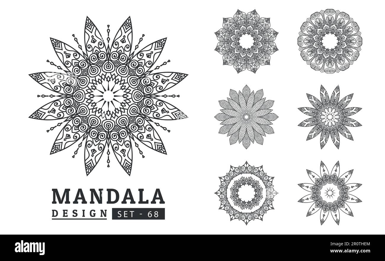 Mandala background design set vector illustration Stock Vector Image ...