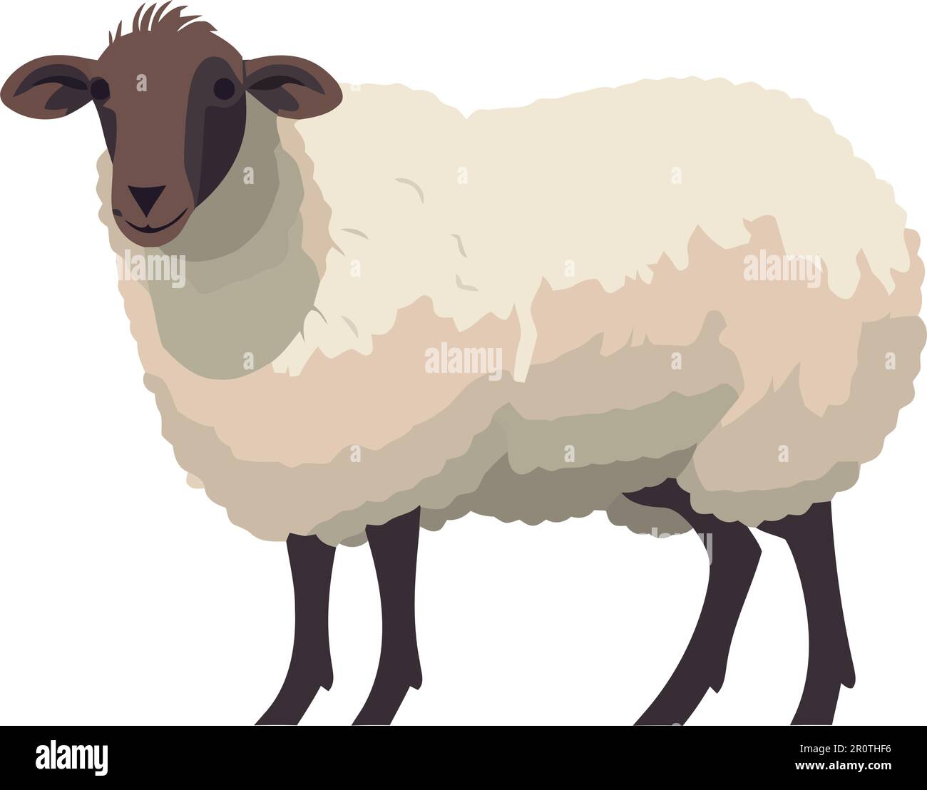 Cute lamb grazing in rural meadow pasture Stock Vector Image & Art - Alamy