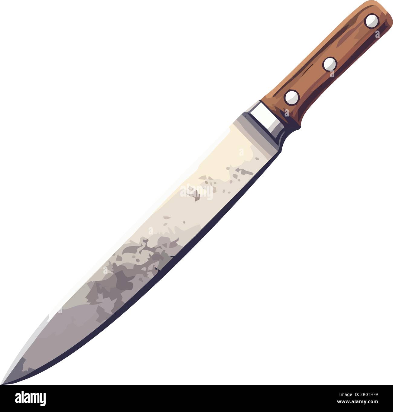 Sharp steel blade, metallic handle cutting danger Stock Vector Image ...