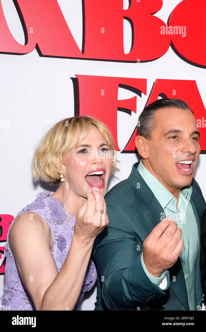Leslie Bibb and Sebastian Maniscalco attend the "About My Father ...