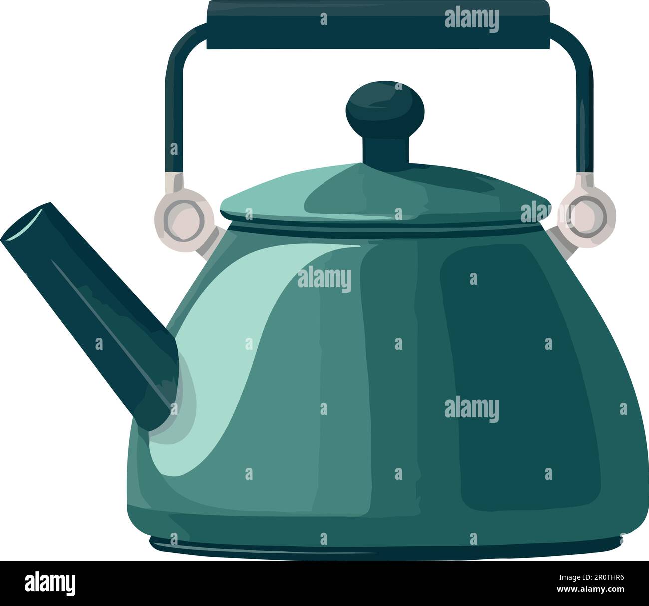 Metal teapot with handle boils liquid tea Stock Vector Image & Art - Alamy