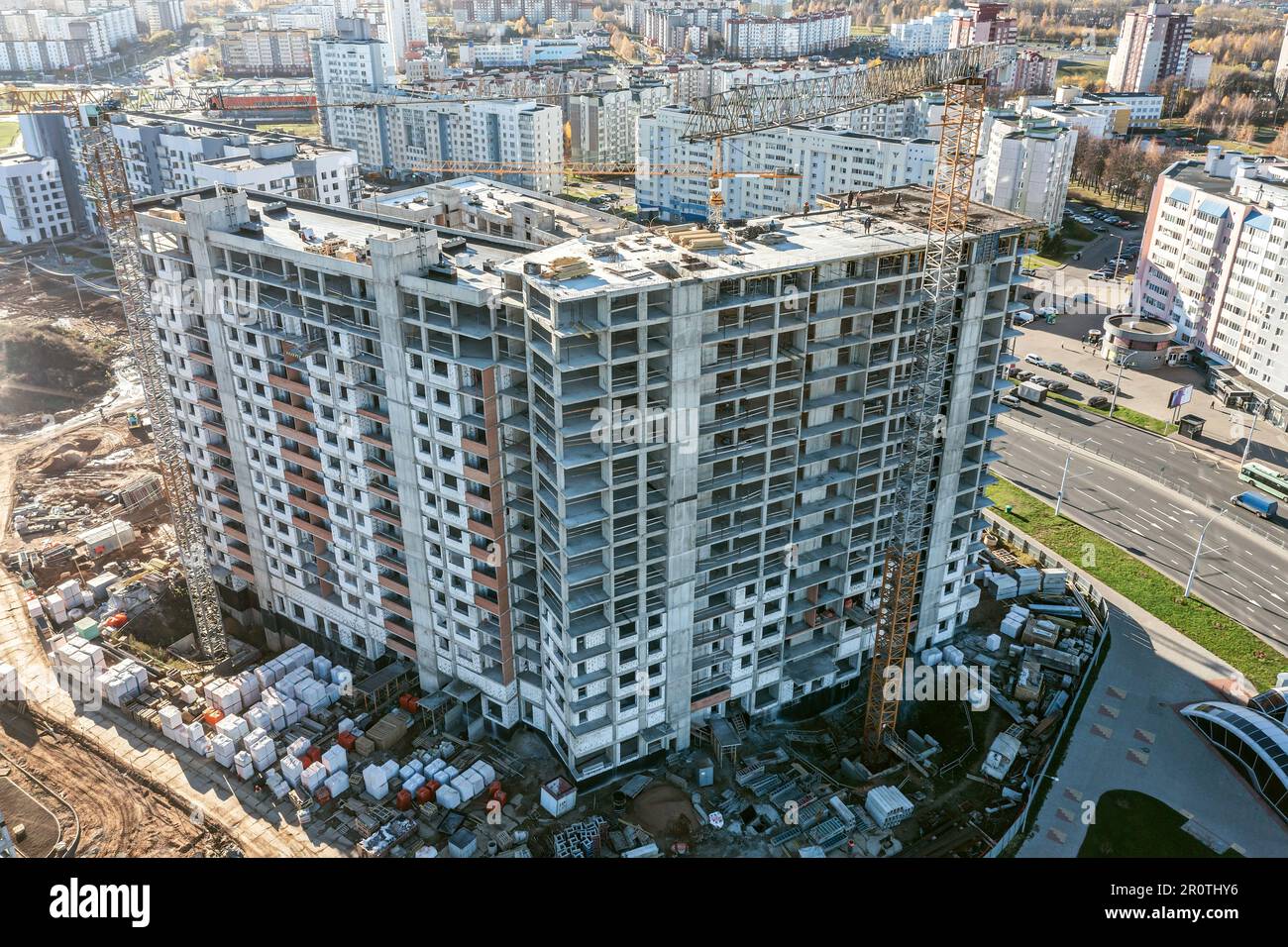 high-rise apartment building under construction. development of new ...