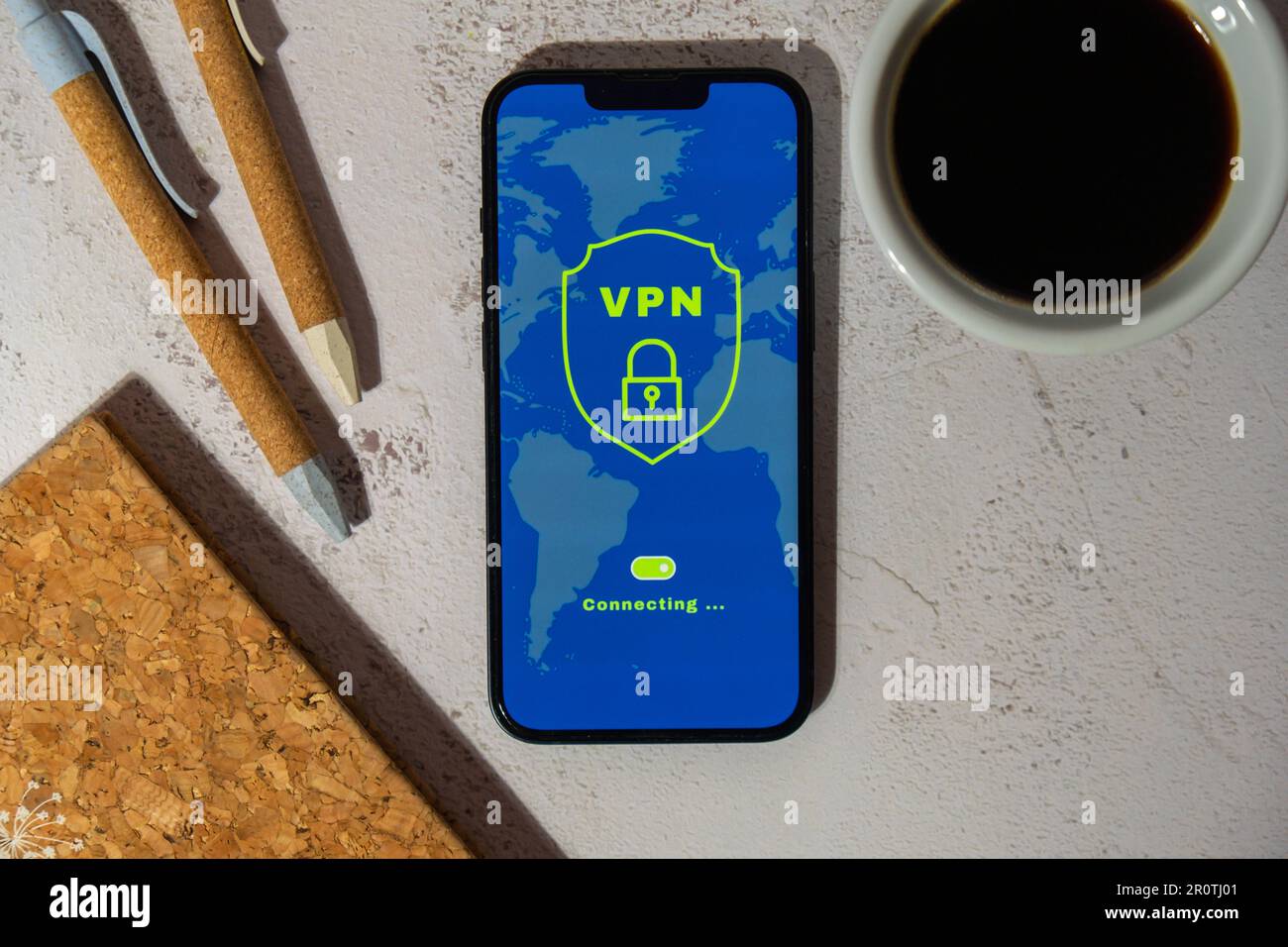 Mobile phone App screen of VPN creation Internet protocols for ...