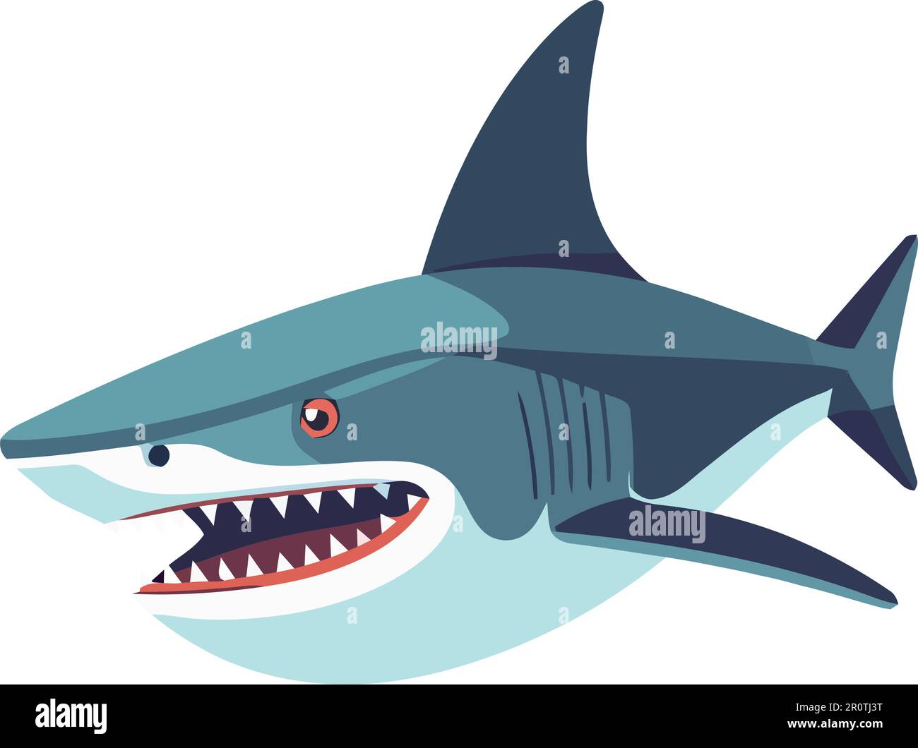 shark with sharp teeth isolated underwater Stock Vector Image & Art - Alamy