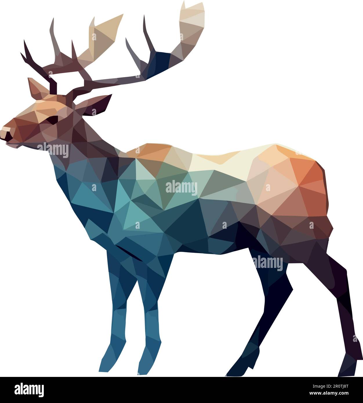 Low poly deer silhouette in winter forest Stock Vector Image & Art - Alamy