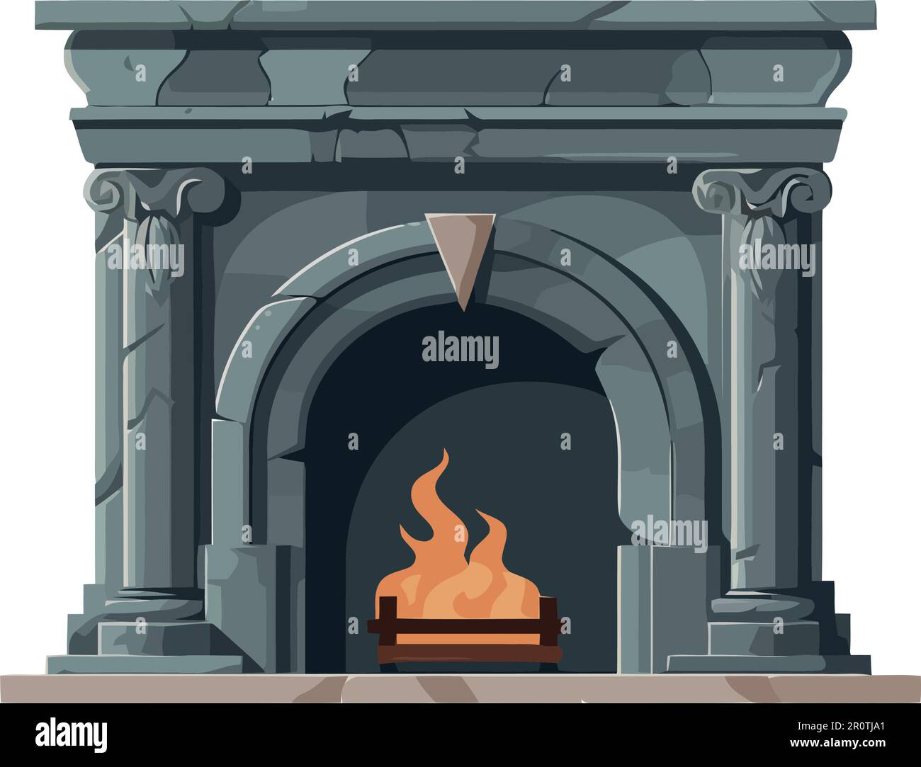 Brick arch fireplace Stock Vector Images - Alamy