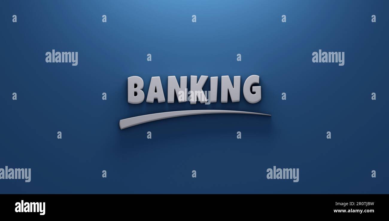 Banking writing lettering background banner Stock Photo - Alamy