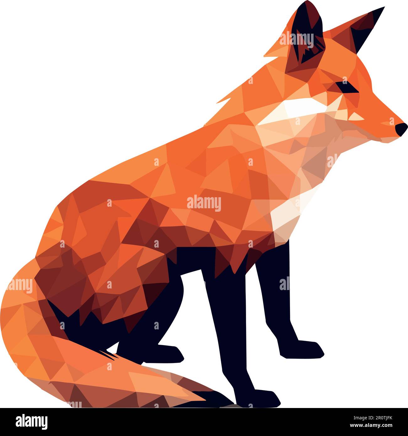 Geometric fox silhouette sitting in nature Stock Vector Image & Art - Alamy