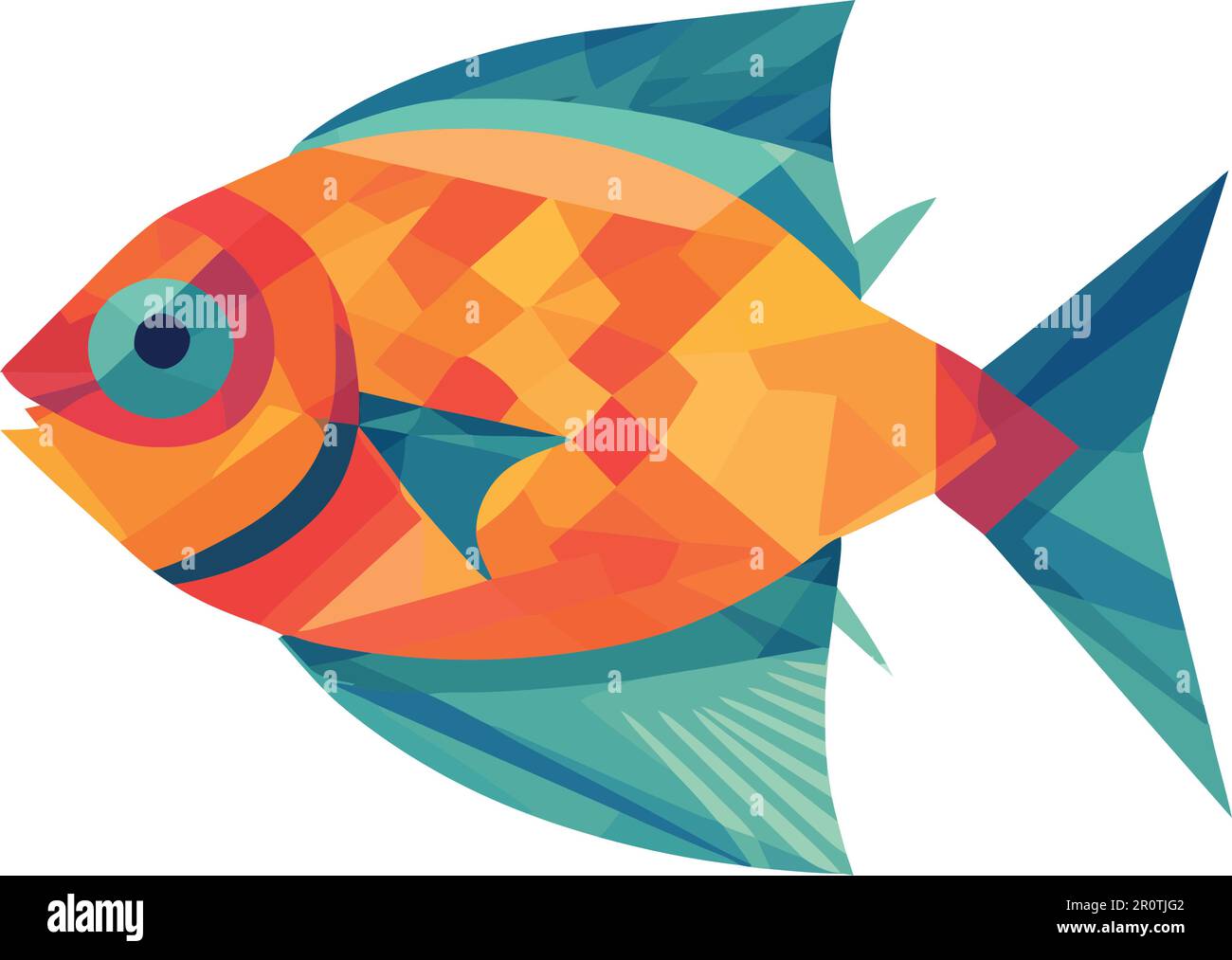 Abstract fish symbol in multi colored vector Stock Vector Image & Art ...