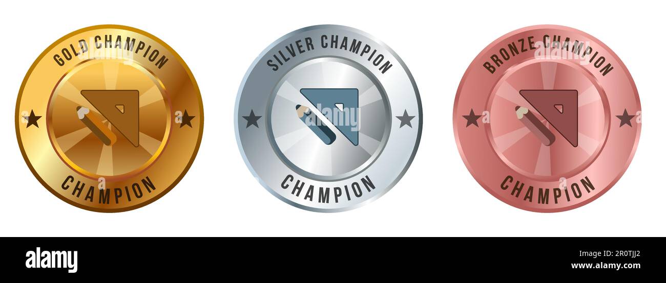 Math symbol ruler pencil gold silver bronze medal mathematics ...