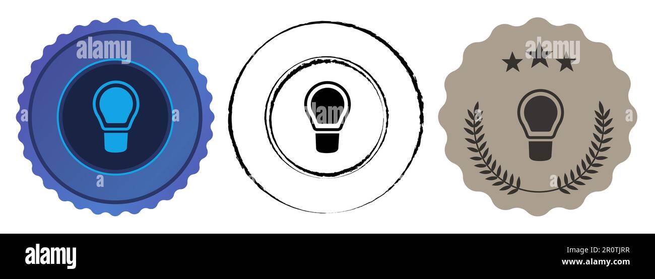 Creative light bulb lamp idea gold medal emblem award competition ...