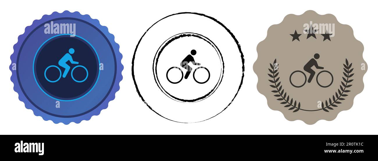 Bicycle biker cycle cycling ride medal medallion champion winner Stock ...