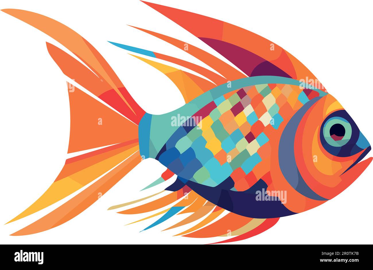 Multi colored fish swimming in underwater reef Stock Vector Image & Art ...