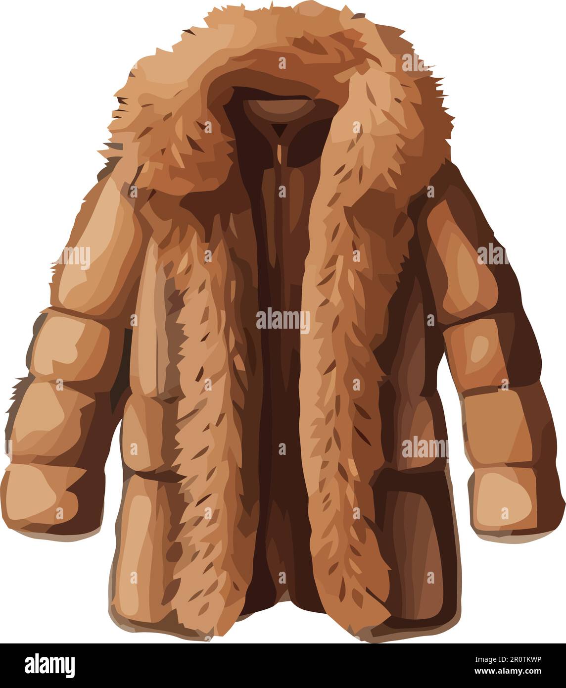 Fluffy sheepskin jacket perfect for winter weather Stock Vector Image ...