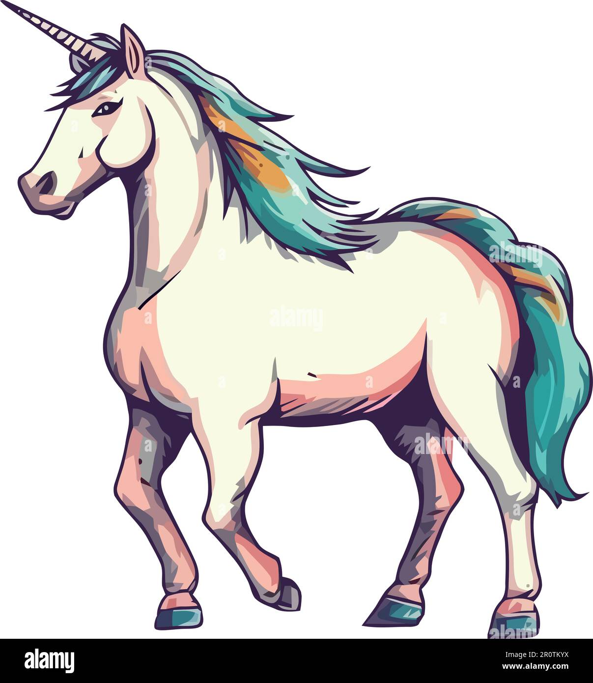 Horse with flowing mane Cut Out Stock Images & Pictures - Alamy