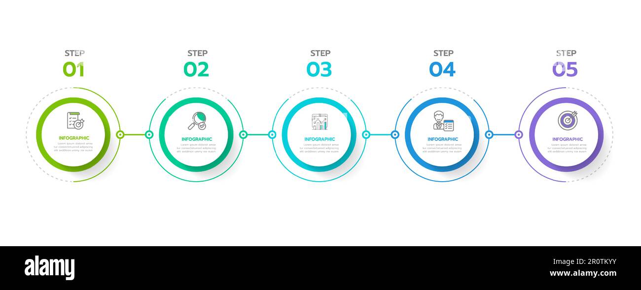 Infographic template for business. 5 Steps Modern Timeline diagram ...