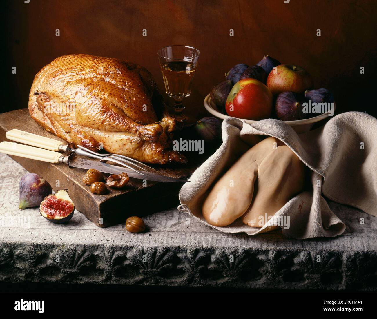 turkey and uncooked foie gras Stock Photo - Alamy