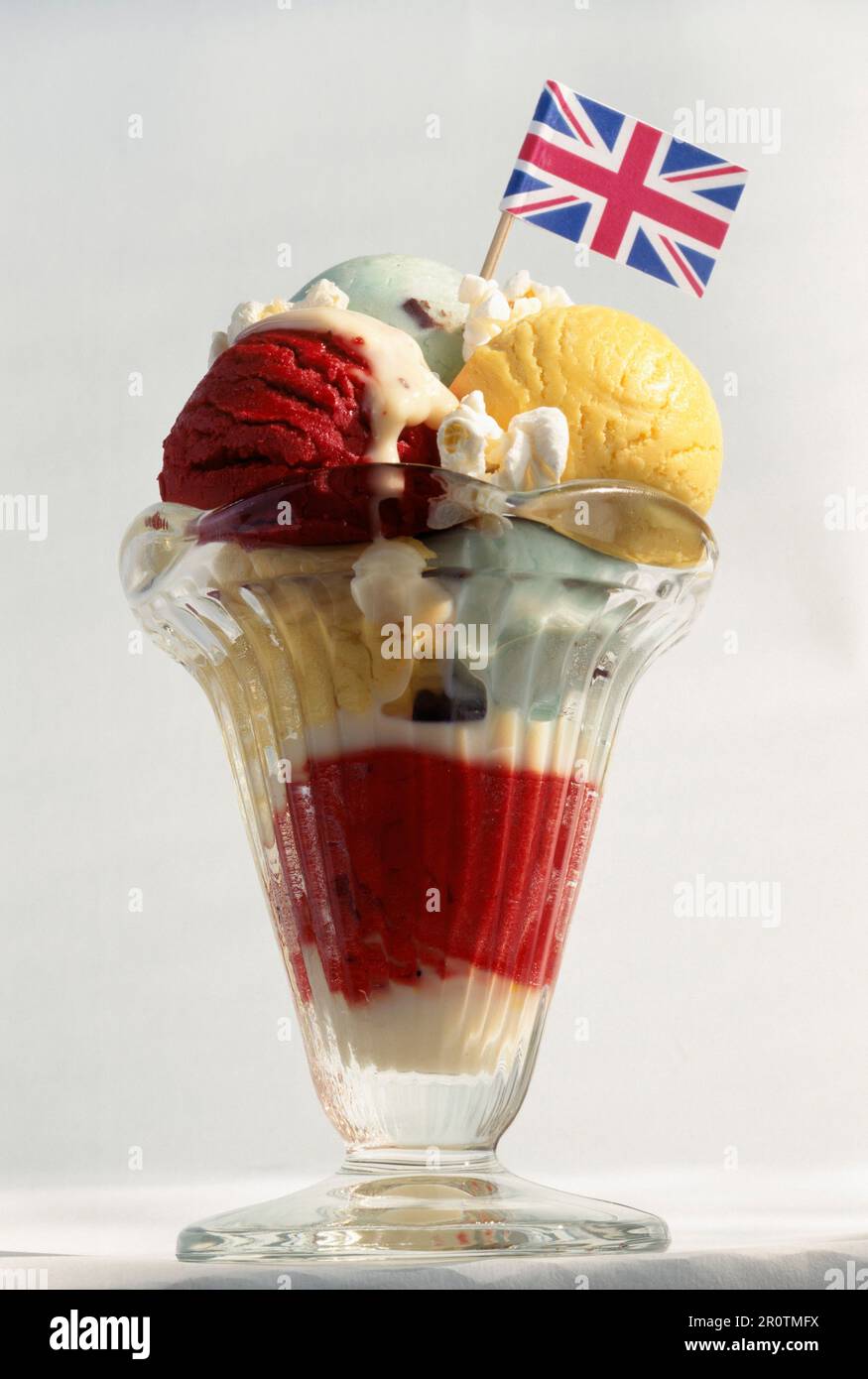 Mint chocolate ice cream,raspberry-passionfruit sherbet ice and custard ...