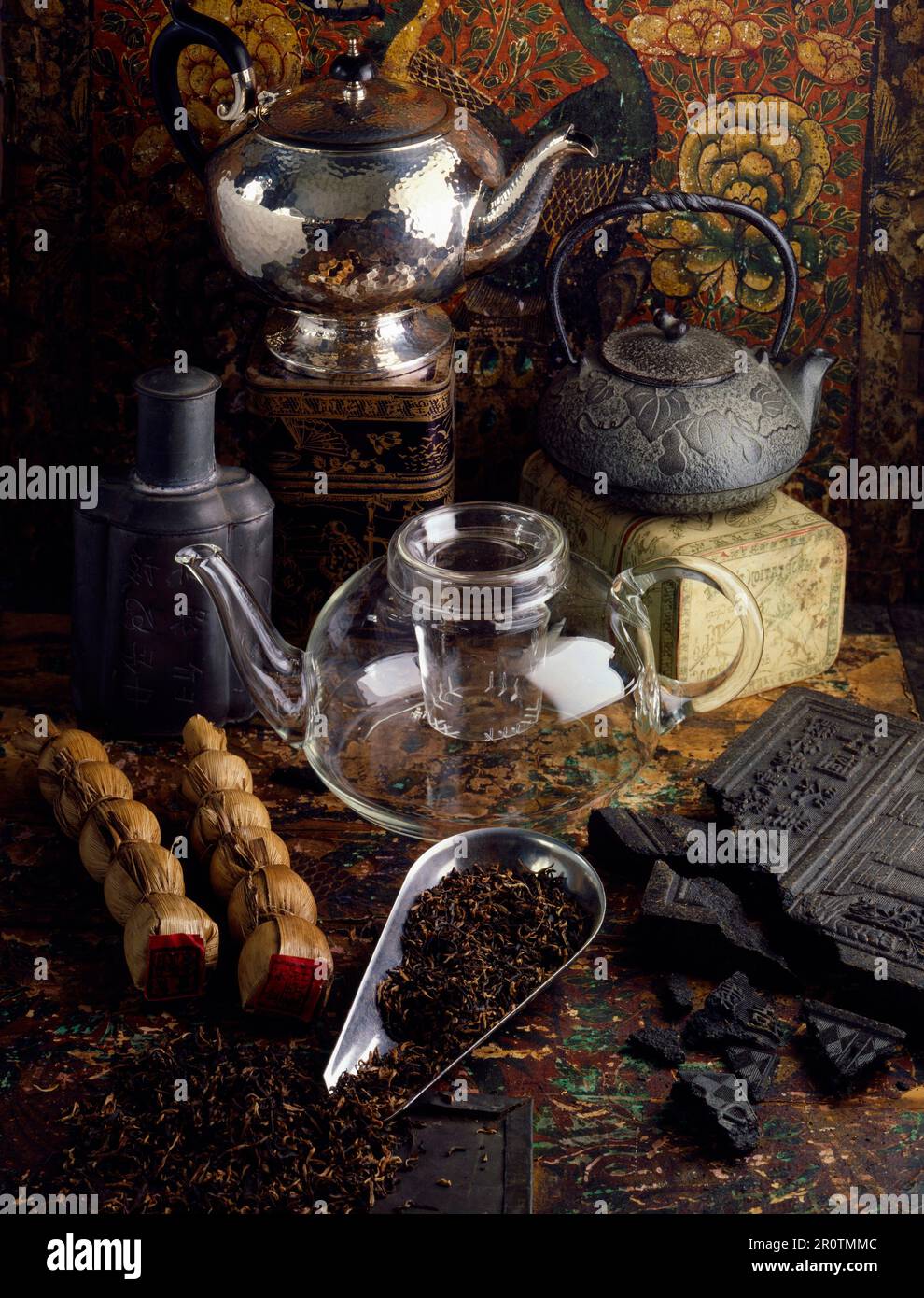 selection of teas and teapots Stock Photo - Alamy