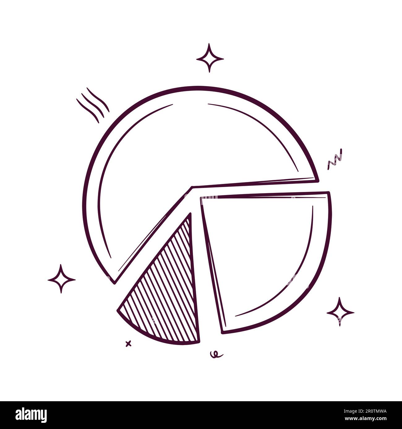 pie chart. hand drawn icon. hand drawn vector illustration Stock Vector ...