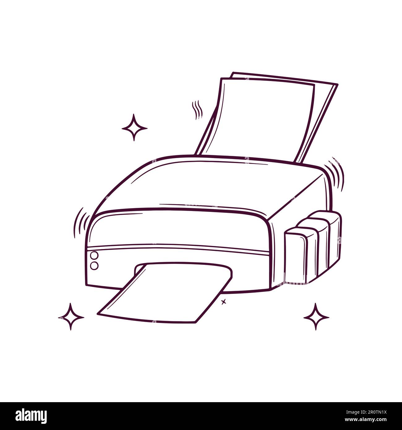 printer. hand drawn icon. hand drawn vector illustration Stock Vector ...