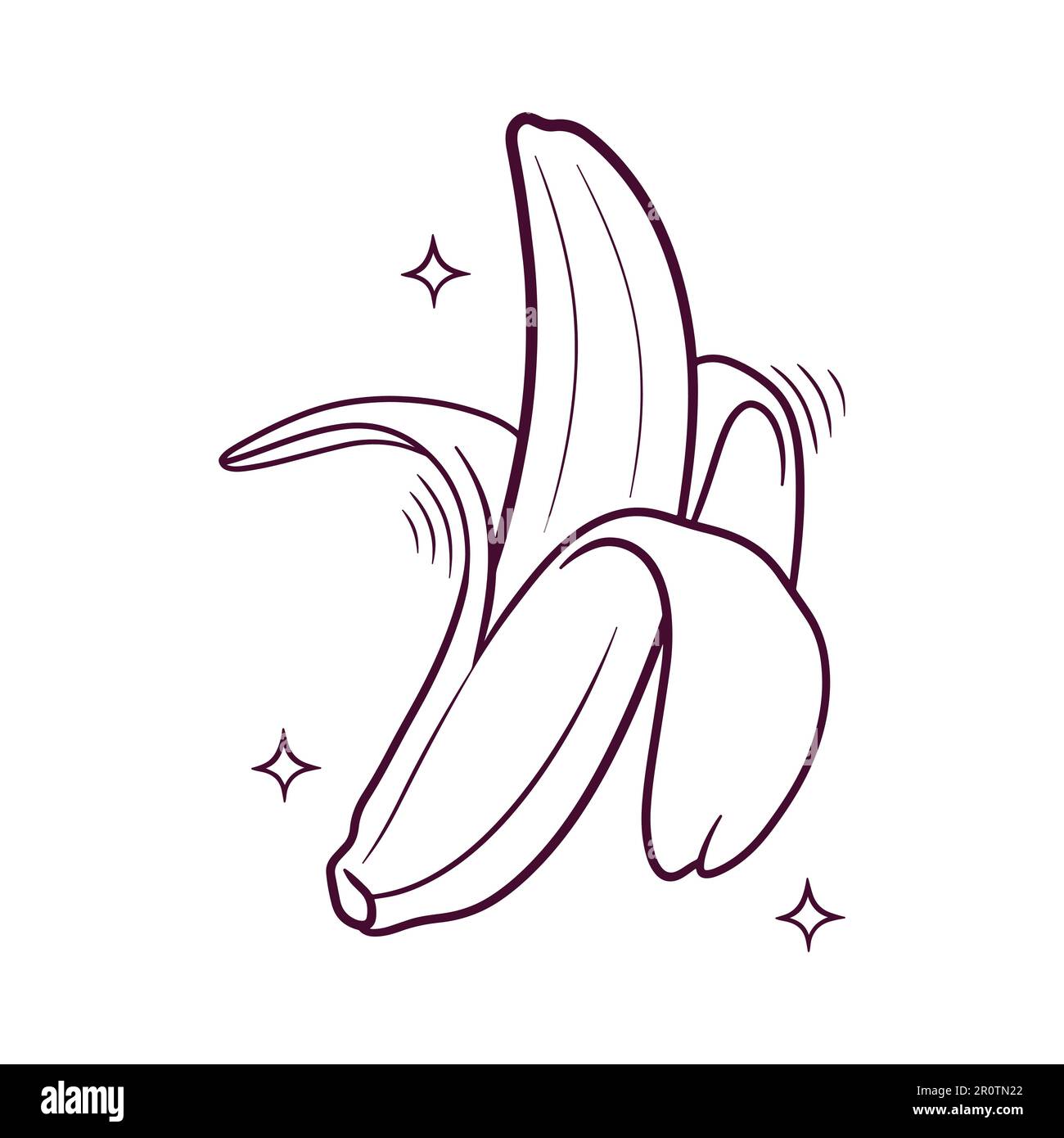 peeled banana. hand drawn icon. hand drawn vector illustration Stock Vector Image & Art - Alamy