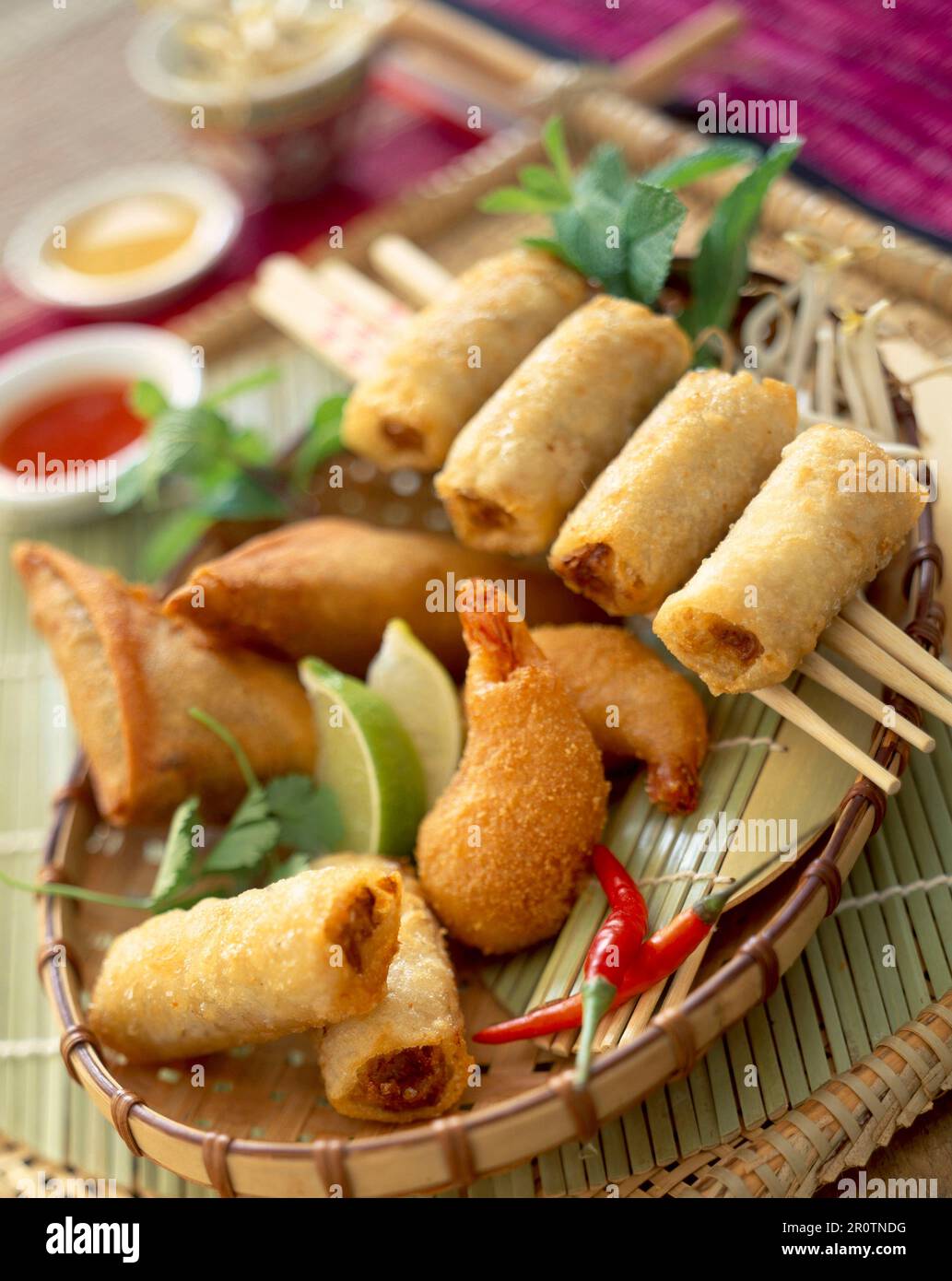 Selection of fried Asian food Stock Photo - Alamy