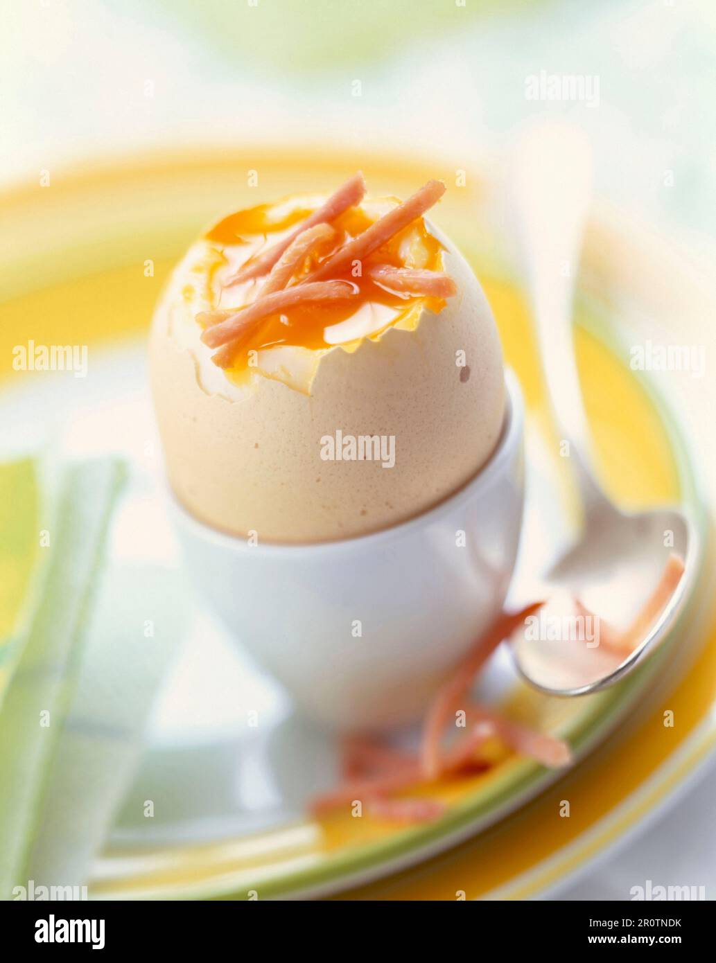 Boiled egg and grated ham Stock Photo - Alamy
