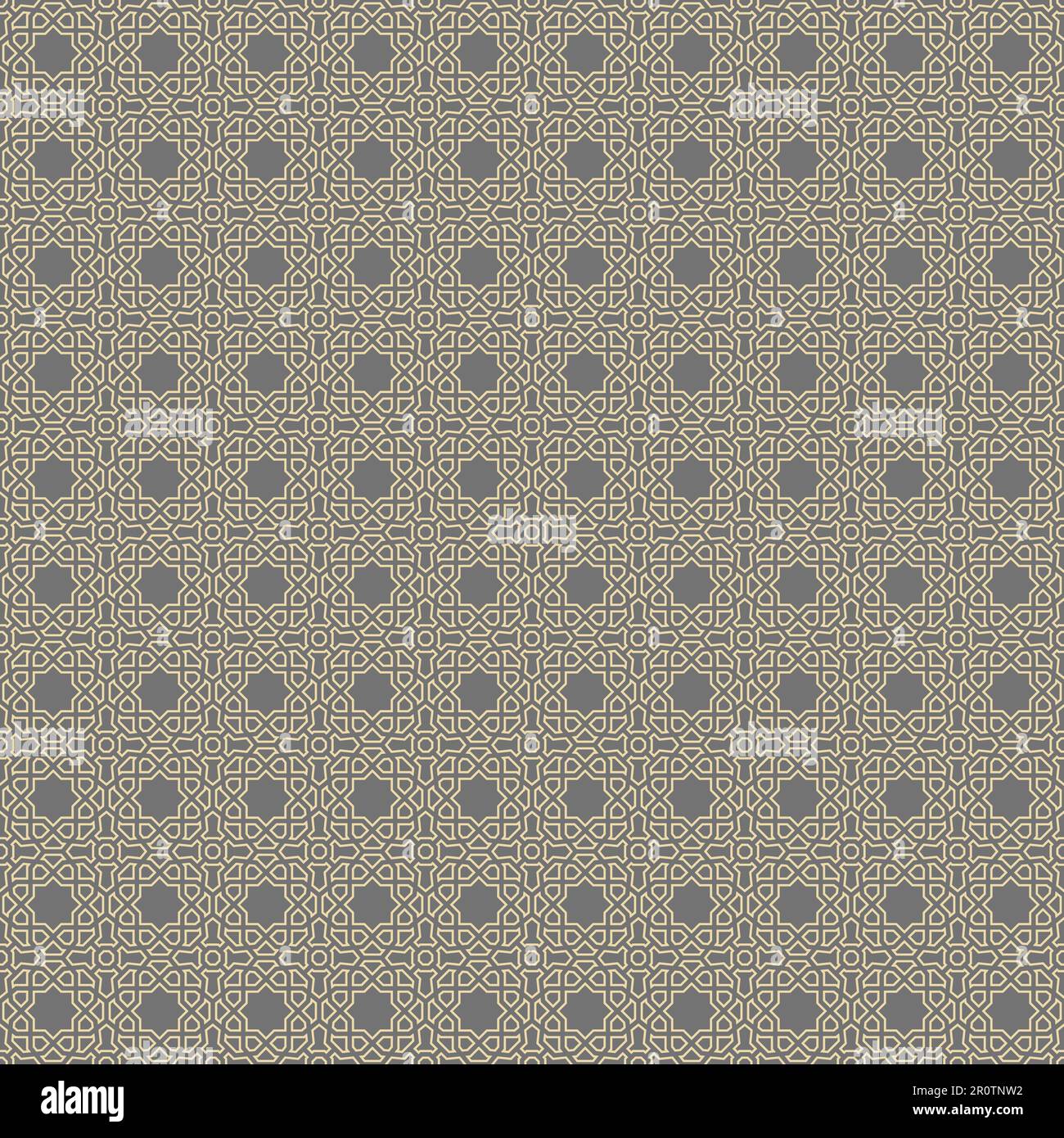 Seamless ornament in arabian style. Geometric abstract gray and golden ...