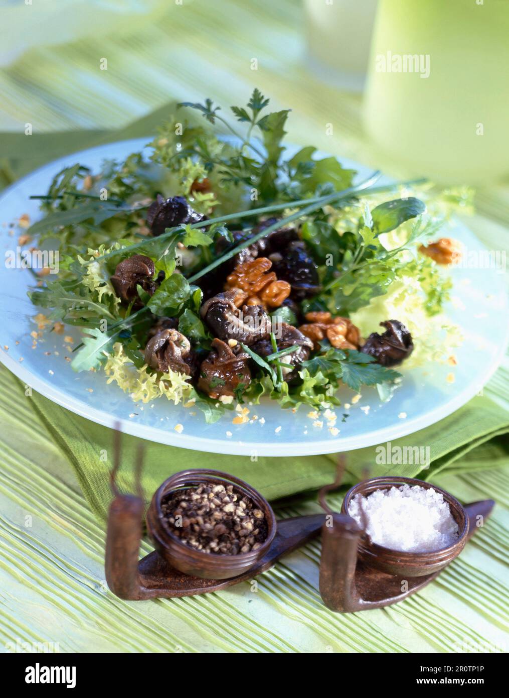 Walnut and snail salad Stock Photo - Alamy