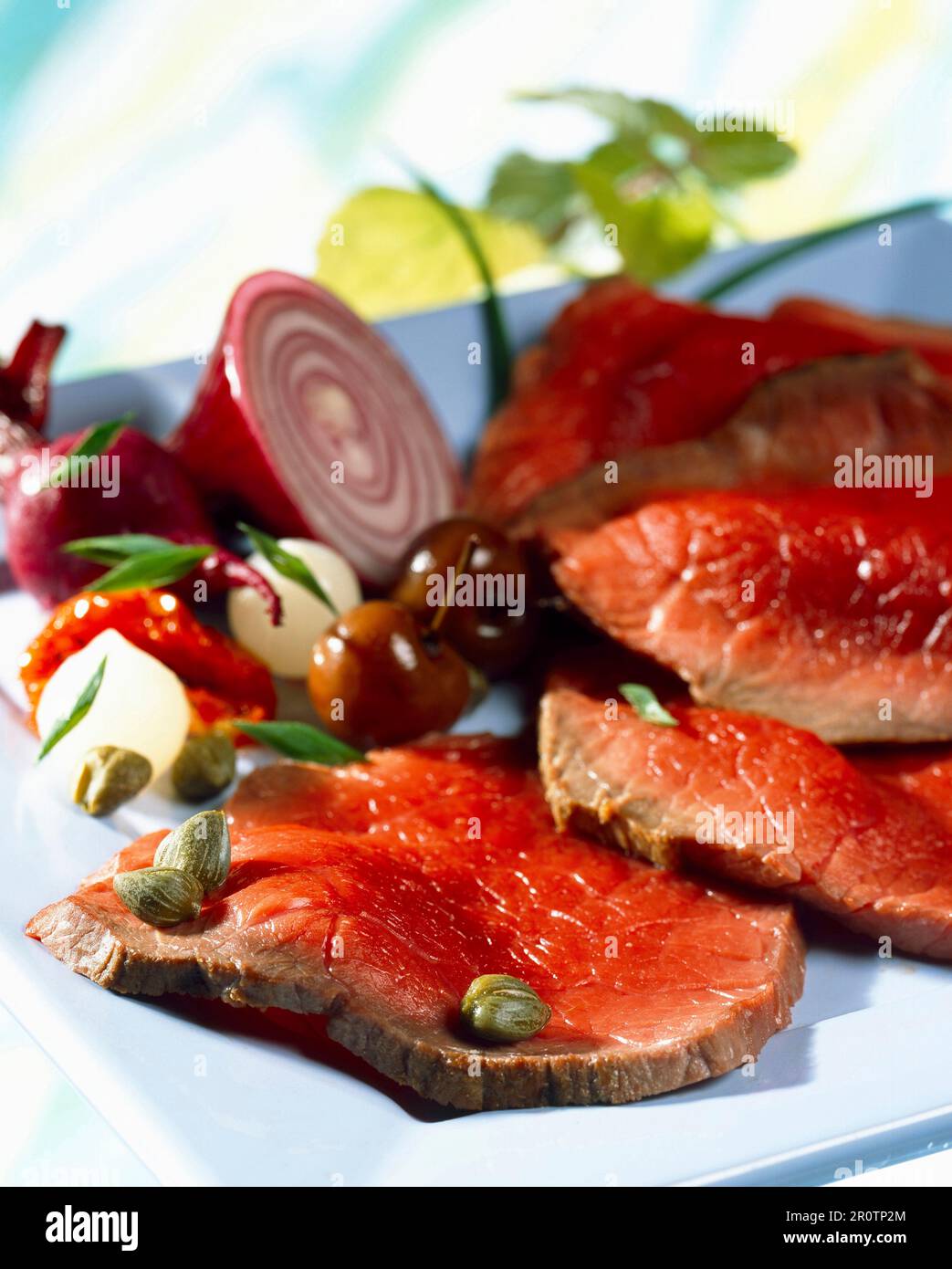 Cold roast beef with pickles Stock Photo - Alamy