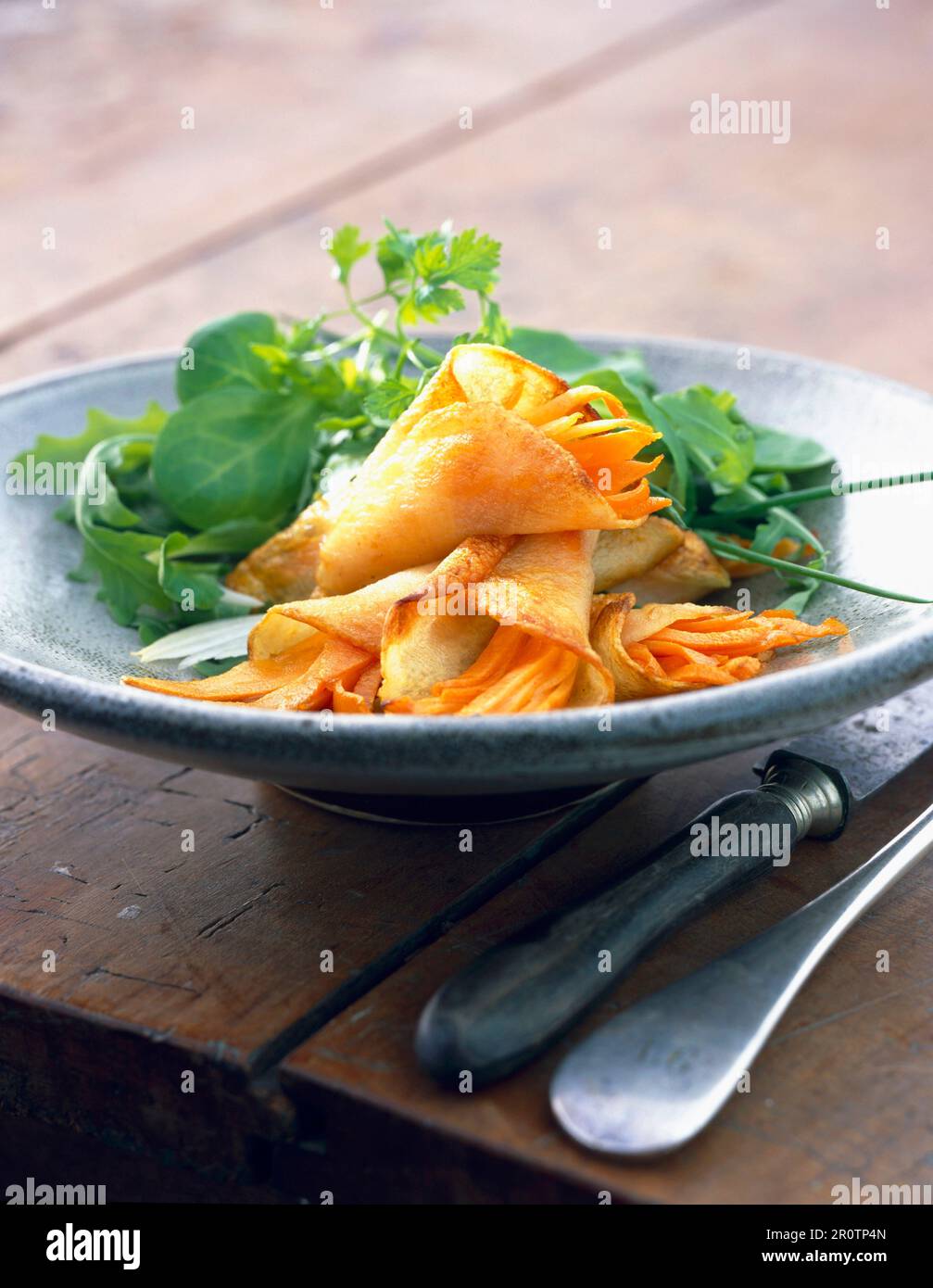 Potato cornets with carrots Stock Photo - Alamy