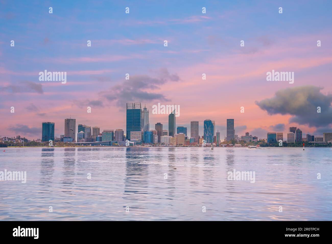 Perth downtown city skyline cityscape of Australia at sunset Stock ...