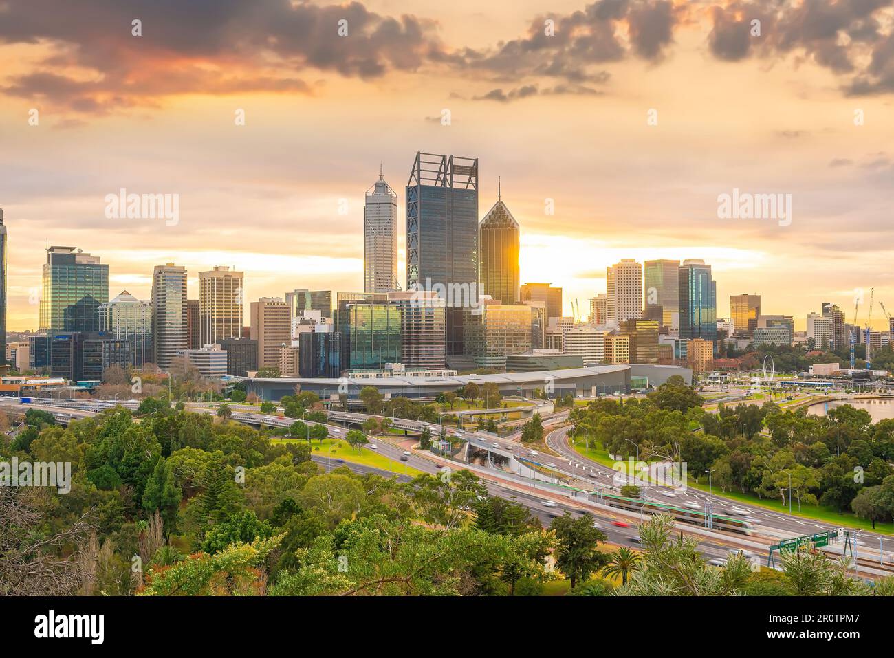 Perth cbd skyline sunset hi-res stock photography and images - Alamy