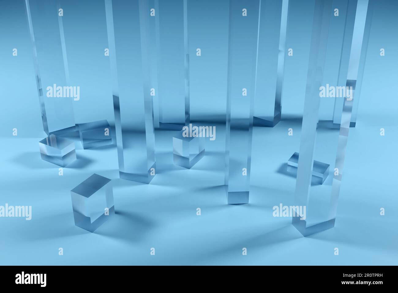 Abstract minimal scene with geometrical forms. Column podiums in light ...