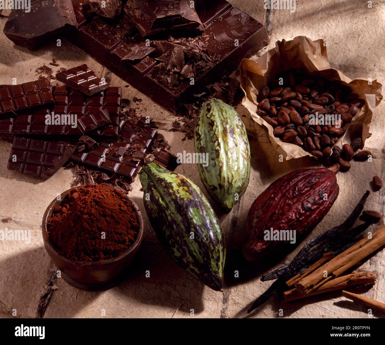 Cacao beans and shell Stock Photo - Alamy